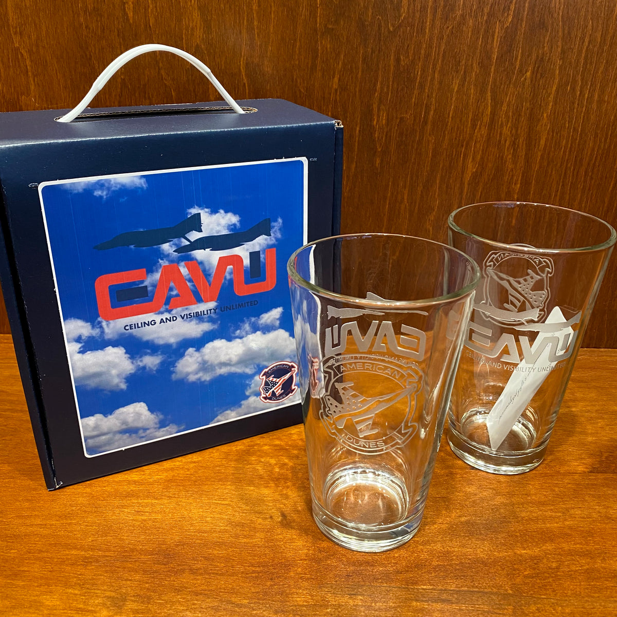 Sterling Cut Glass Selection Ale Glass Set w/ CAVU & Fighter Patch ...